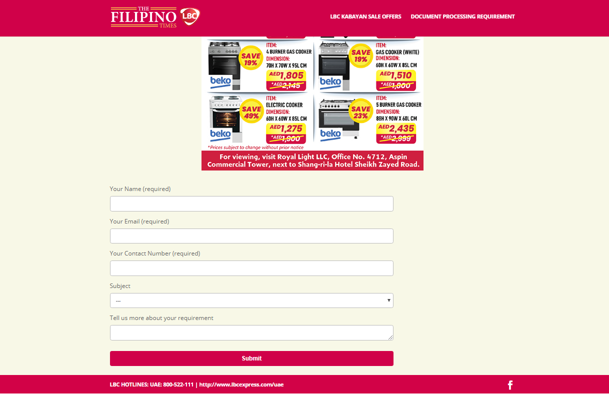 The Filipino Times and LBC roll out online booking for cargo sending ...