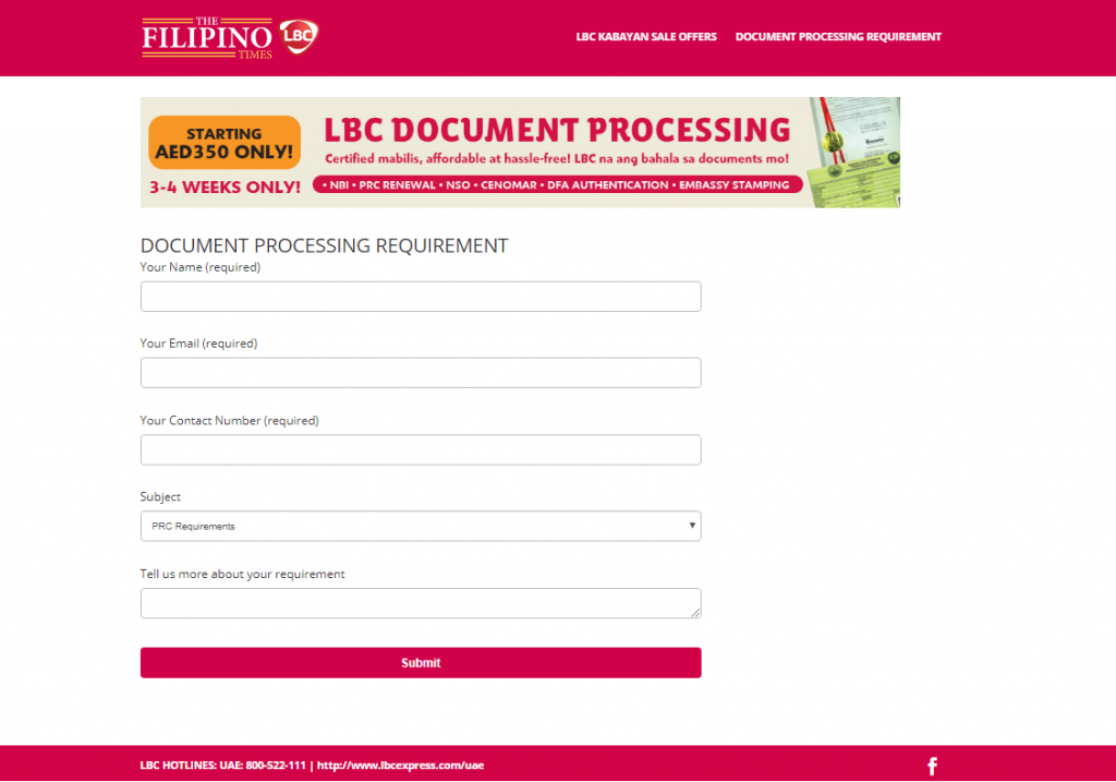 The Filipino Times and LBC roll out online booking for cargo sending ...