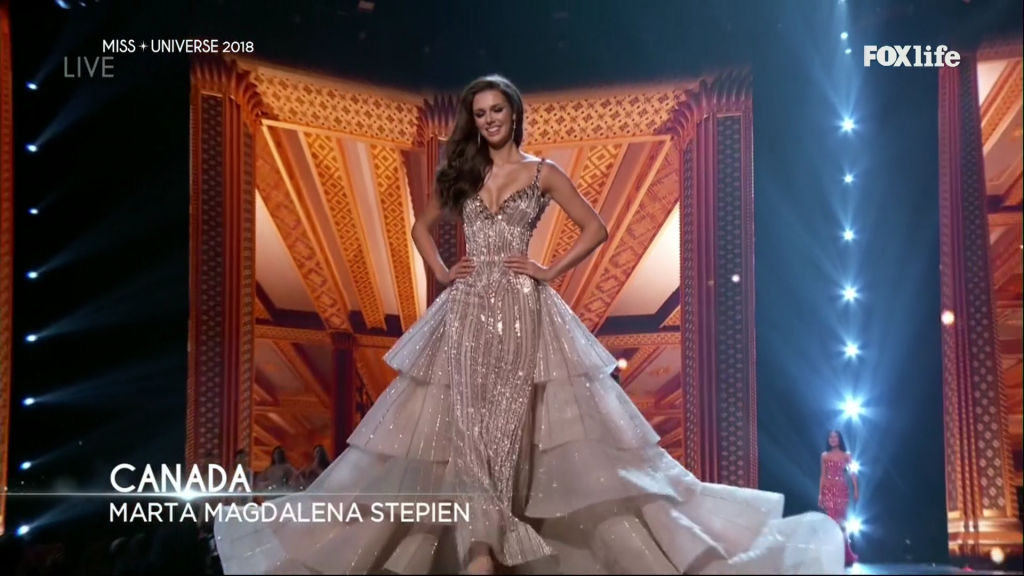 Miss Universe Canada stuns in Michael Cinco dress during evening gown ...