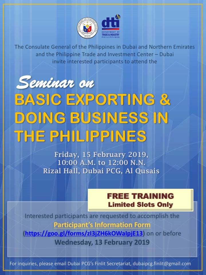 Free seminar in Dubai for OFWs planning to start business in PH - The ...