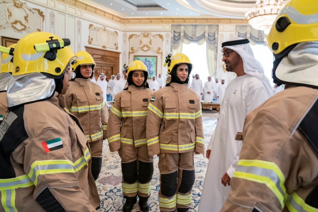 Mohamed bin Zayed meets first certified Emirati women firefighters ...