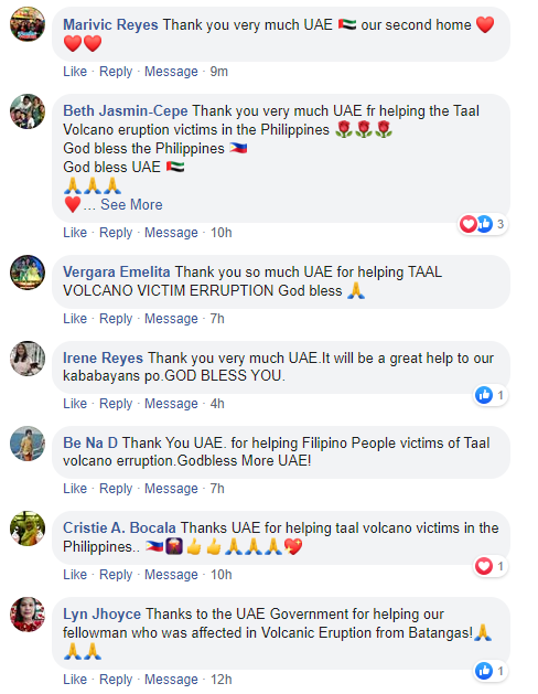 UAE’s big heart highlighted in its aid to Taal victims - The Filipino Times