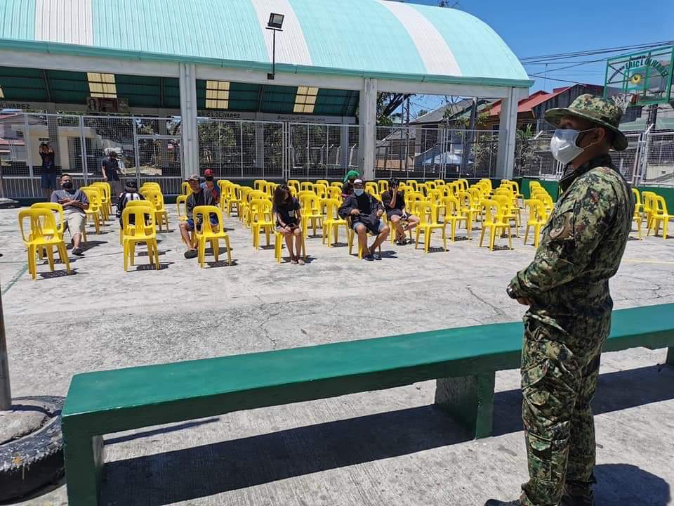 LOOK: Curfew violators in Parañaque sit under scorching sun as ...