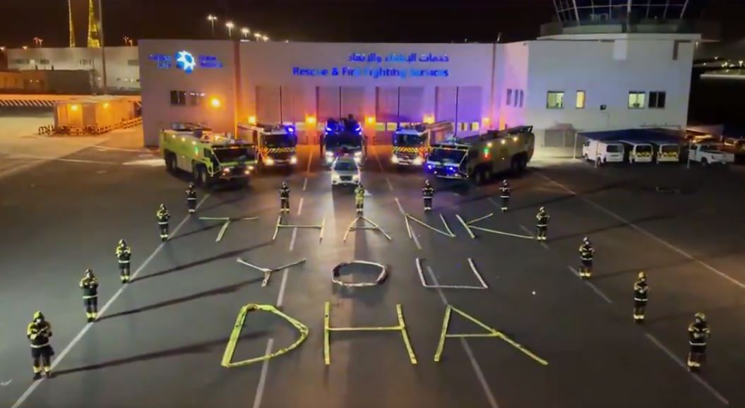 WATCH: Dubai firefighters pays tribute to DHA for COVID-19 response ...