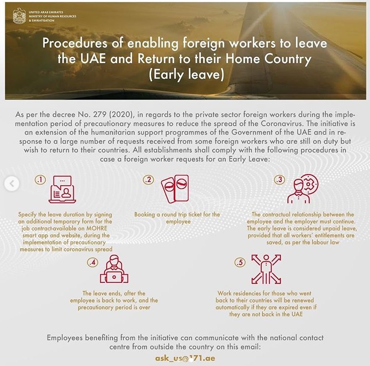 UAE explains procedure for ‘Early Leave’ initiative for private sector ...
