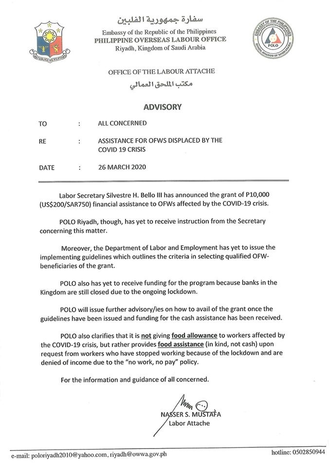 Saudi stops POLO Riyadh distribution of food assistance to affected ...