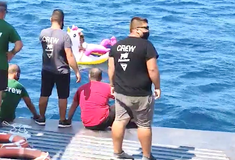 Ferry rescues 4-yr-old child floating on her ‘salbabida’ in the middle ...