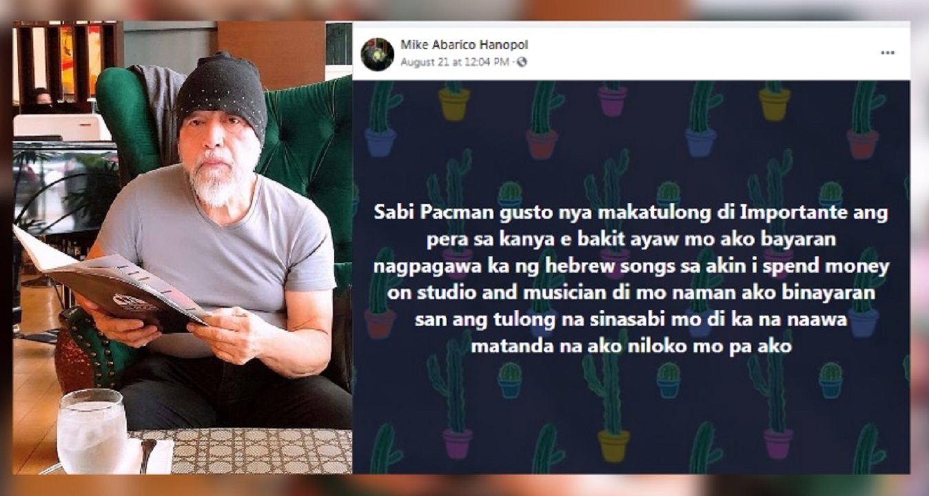 Pinoy rock icon Mike Hanopol claims Manny Pacquiao yet to pay him for ...