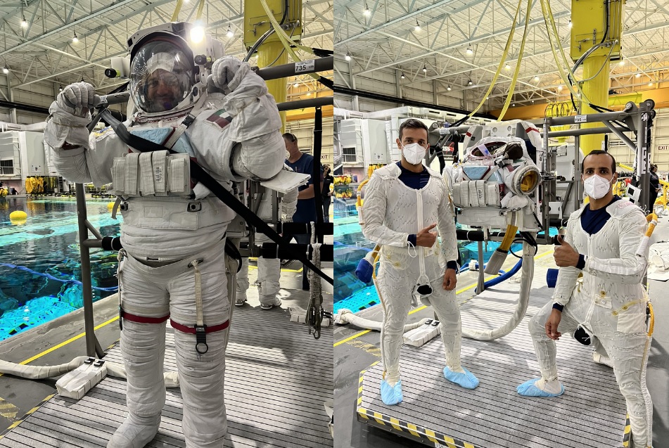 UAE’s first two astronauts complete spacewalk training at NASA - The ...