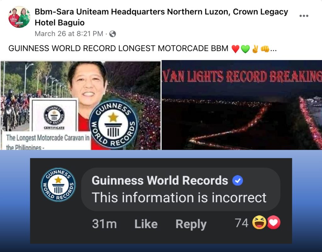 World’s longest caravan? Guinness refutes UniTeam’s supporters claim ...