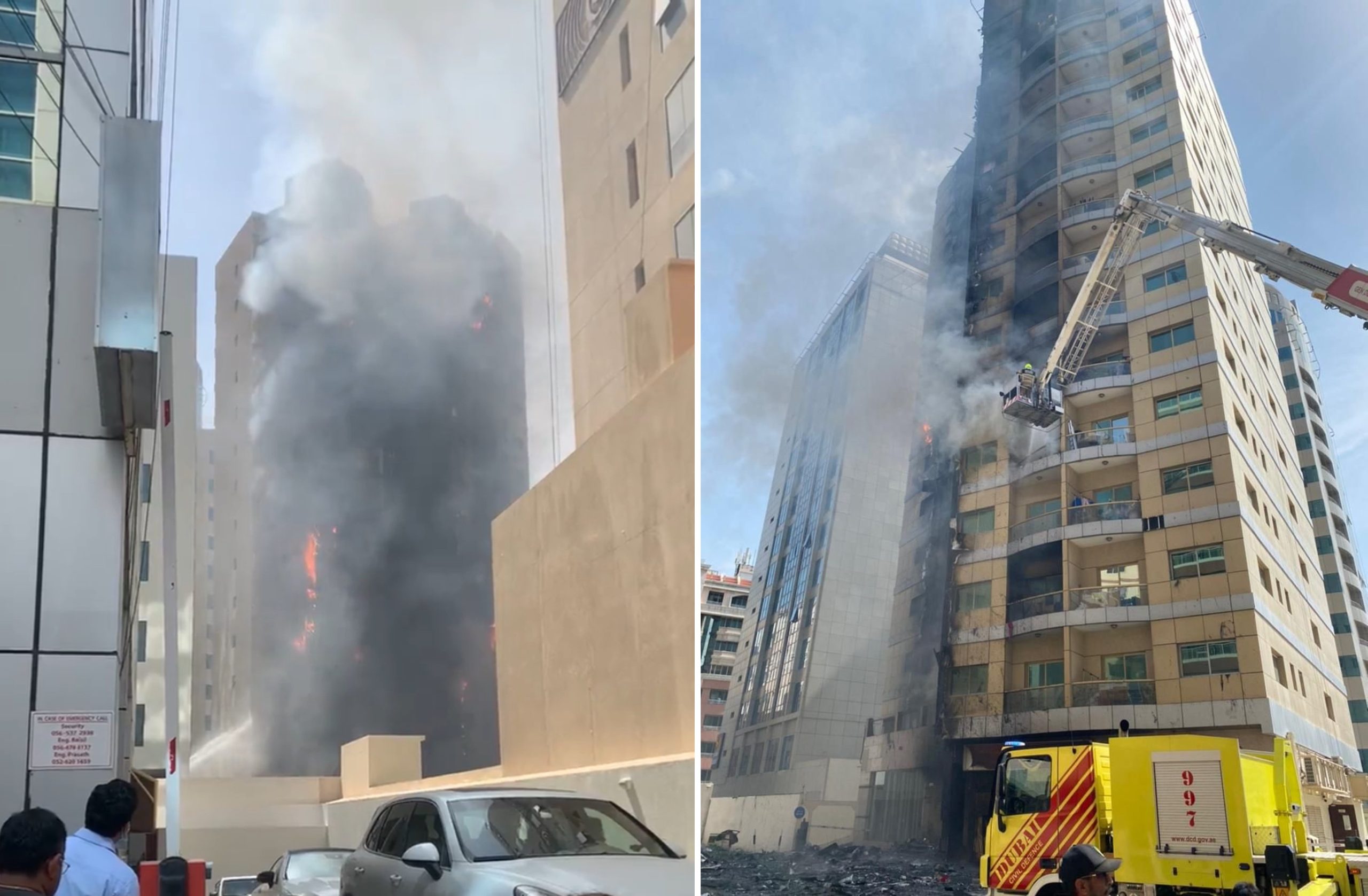 Fire in Al Barsha high-rise residential building now under control ...