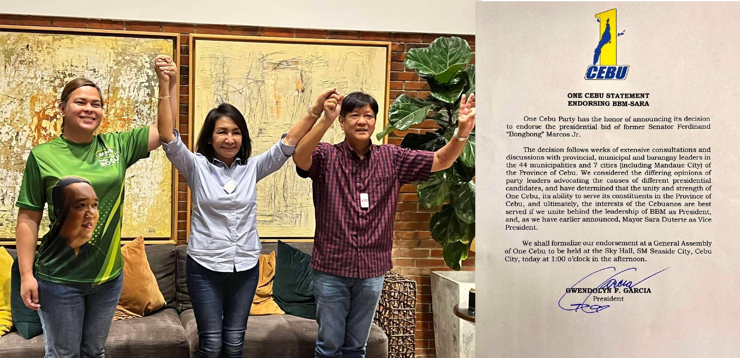 One Cebu Party endorses Bongbong Marcos, co-founder quits - The ...