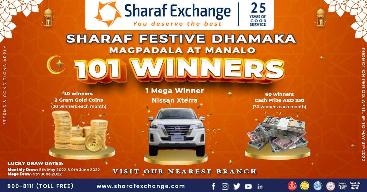 Win Nissan Xterra, ARY Gold coins, Dirhams Cash prizes with Sharaf ...