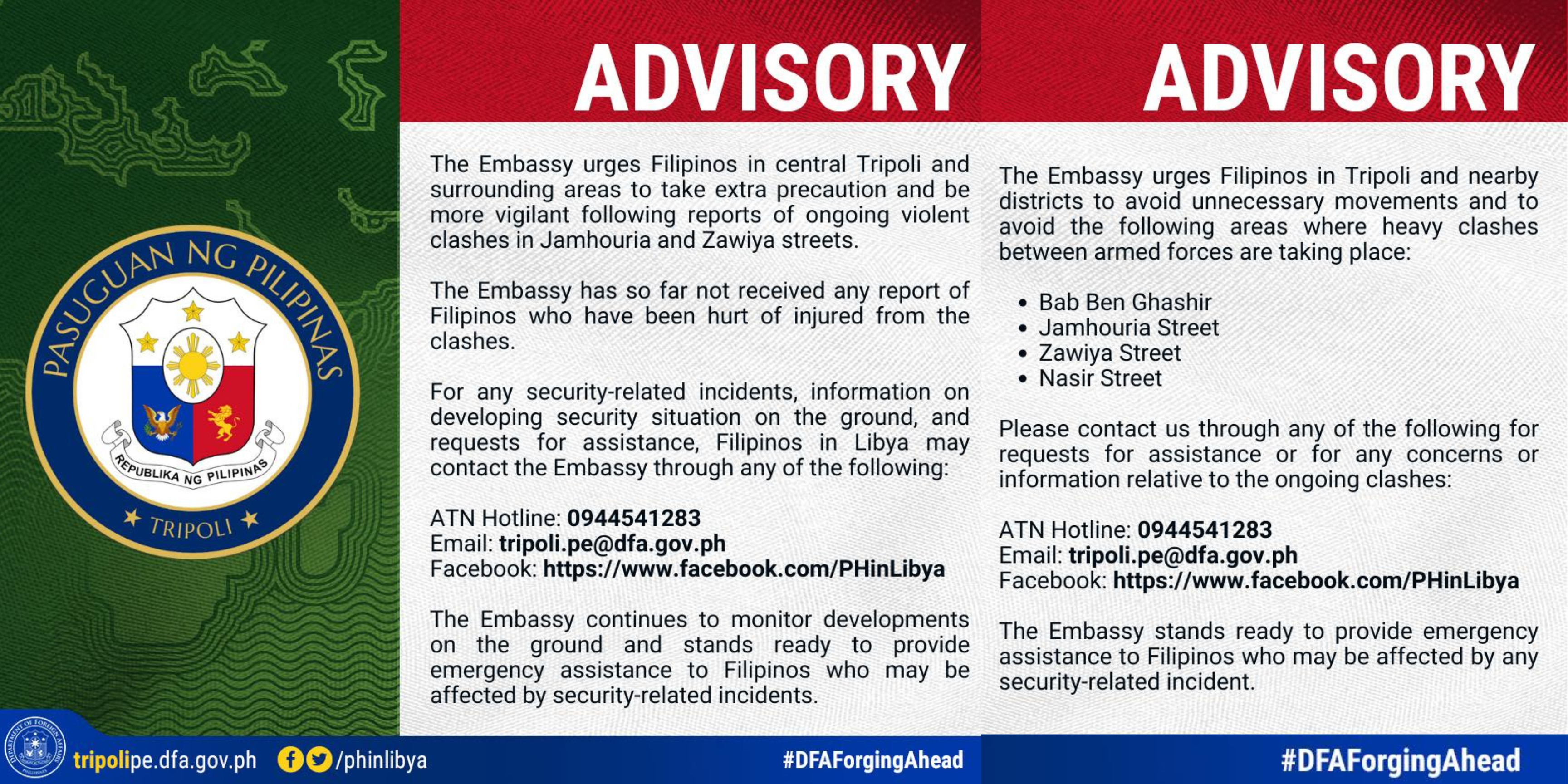 Filipinos in Libya advised to stay cautious amidst clashes - The ...