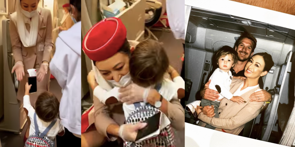 WATCH: Cabin crew welcoming toddler son on board flight goes viral ...