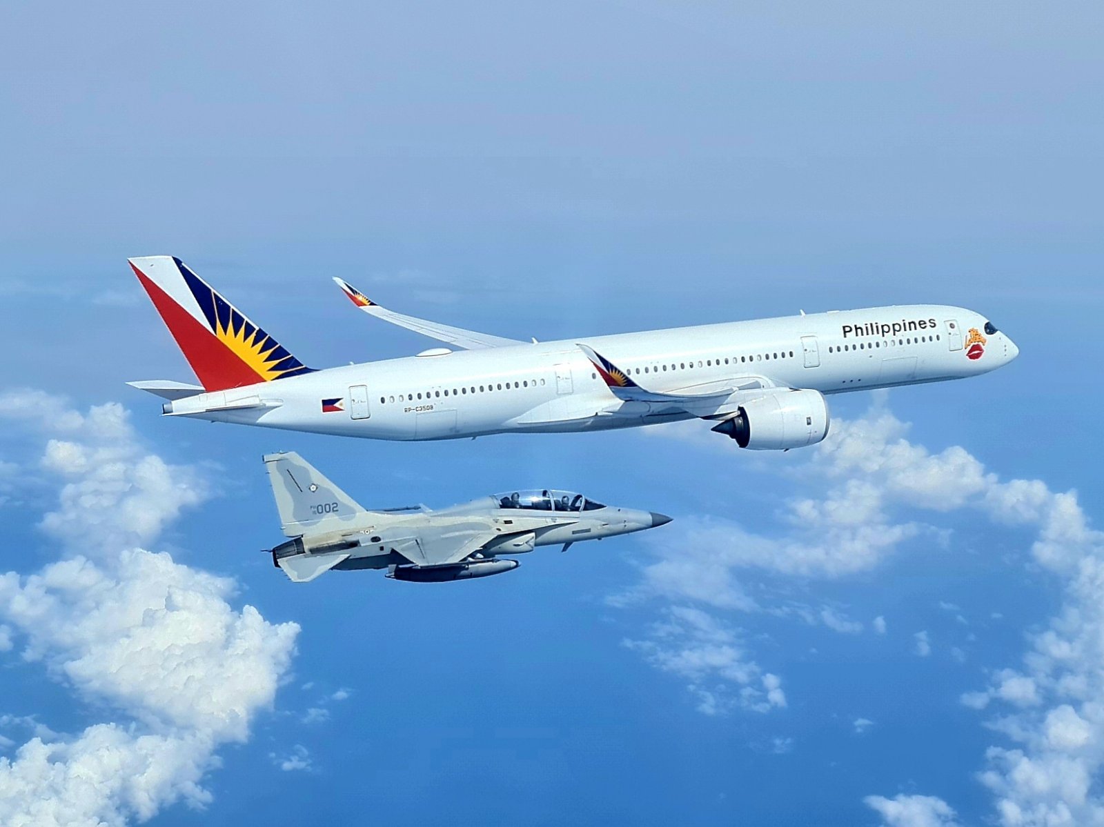 LOOK: PAF's FA-50 fighter jets escort PBBM's flight to US - The Filipino Times