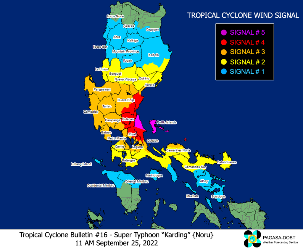 PAGASA warns of Signal no. 5 in PH due to Super Typhoon "Karding" - The ...