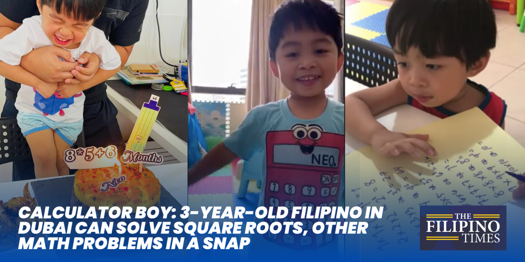 Calculator boy: 3-year-old Filipino in Dubai can solve square roots ...