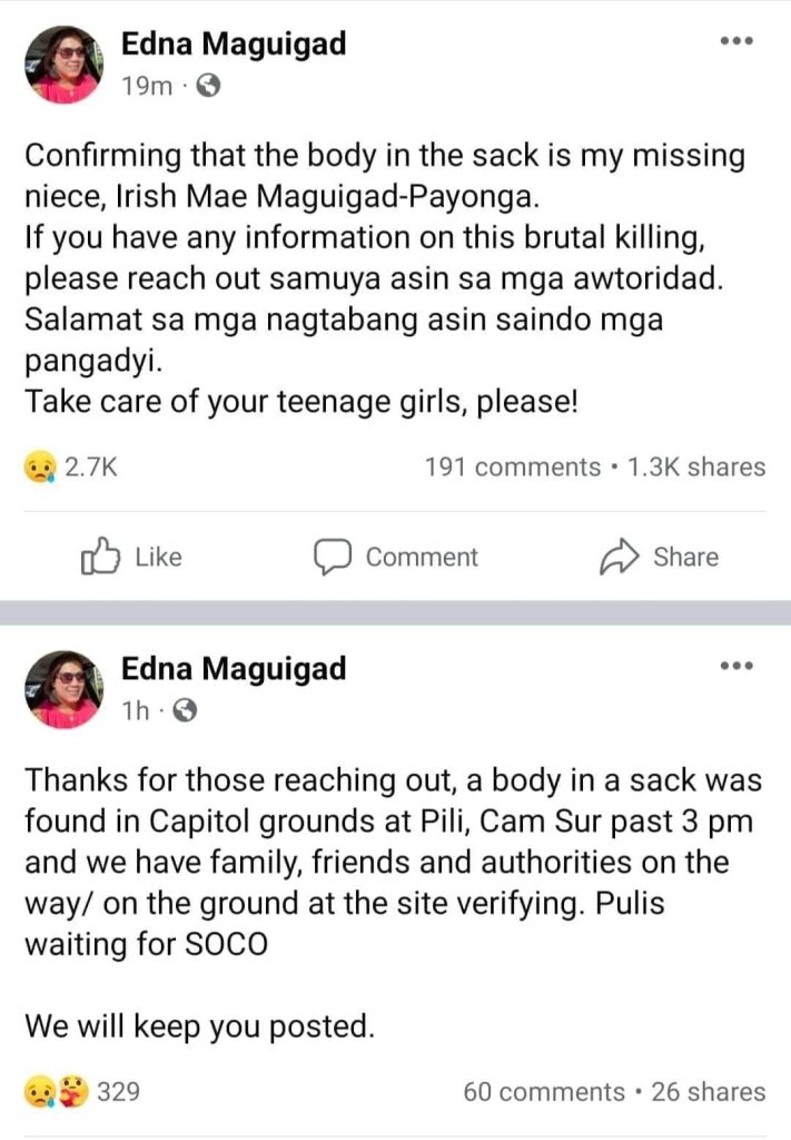 Missing Grade 12 student found dead - The Filipino Times