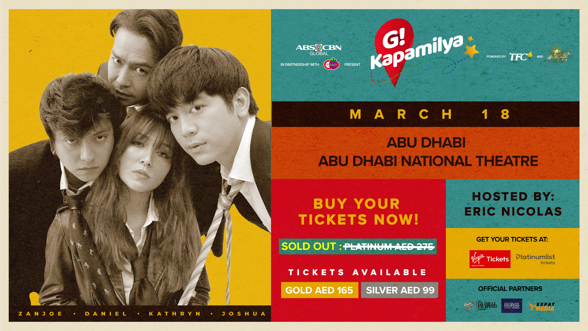ABS-CBN's G! Kapamilya Tour in Abu Dhabi sells out platinum tickets in less than a week - The ...