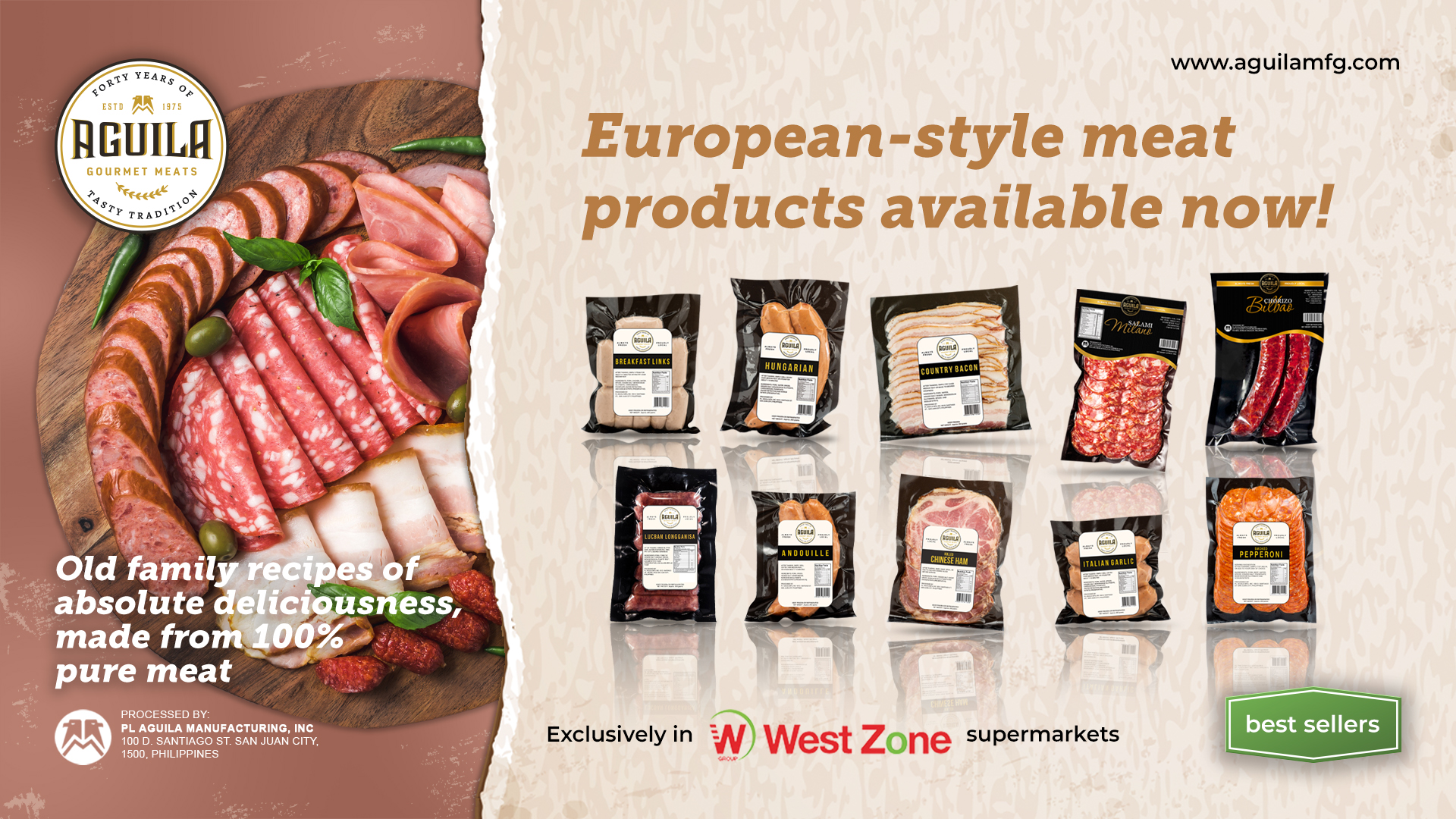 Aguila Gourmet Meats, now available in affordable packs in the United ...