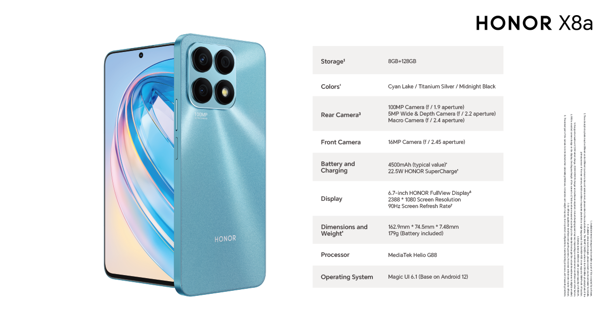 HONOR Announces the Official Availability of the All-New HONOR X8a ...