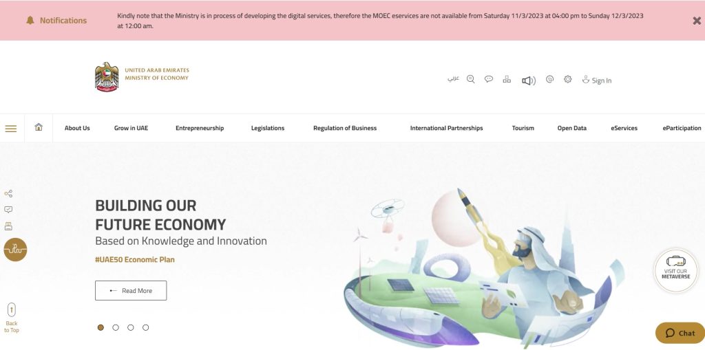 UAE Ministry of Economy temporarily halts digital services this weekend - The Filipino Times