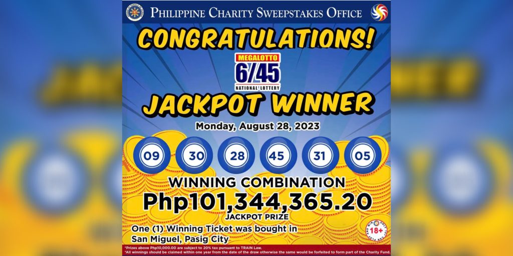 Pasig City resident claims P101.3 million lotto jackpot - The Filipino ...