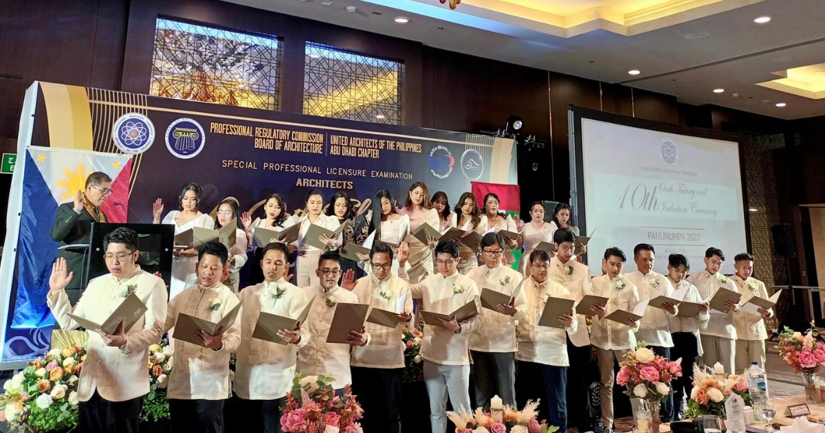 26 newly licensed Filipino architects from UAP Abu Dhabi take oath in ...