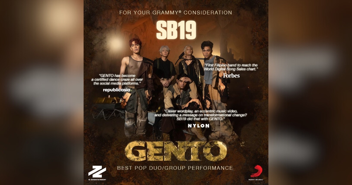 SB19's "Gento" earns entry to 66th annual Grammy Awards - The Filipino ...