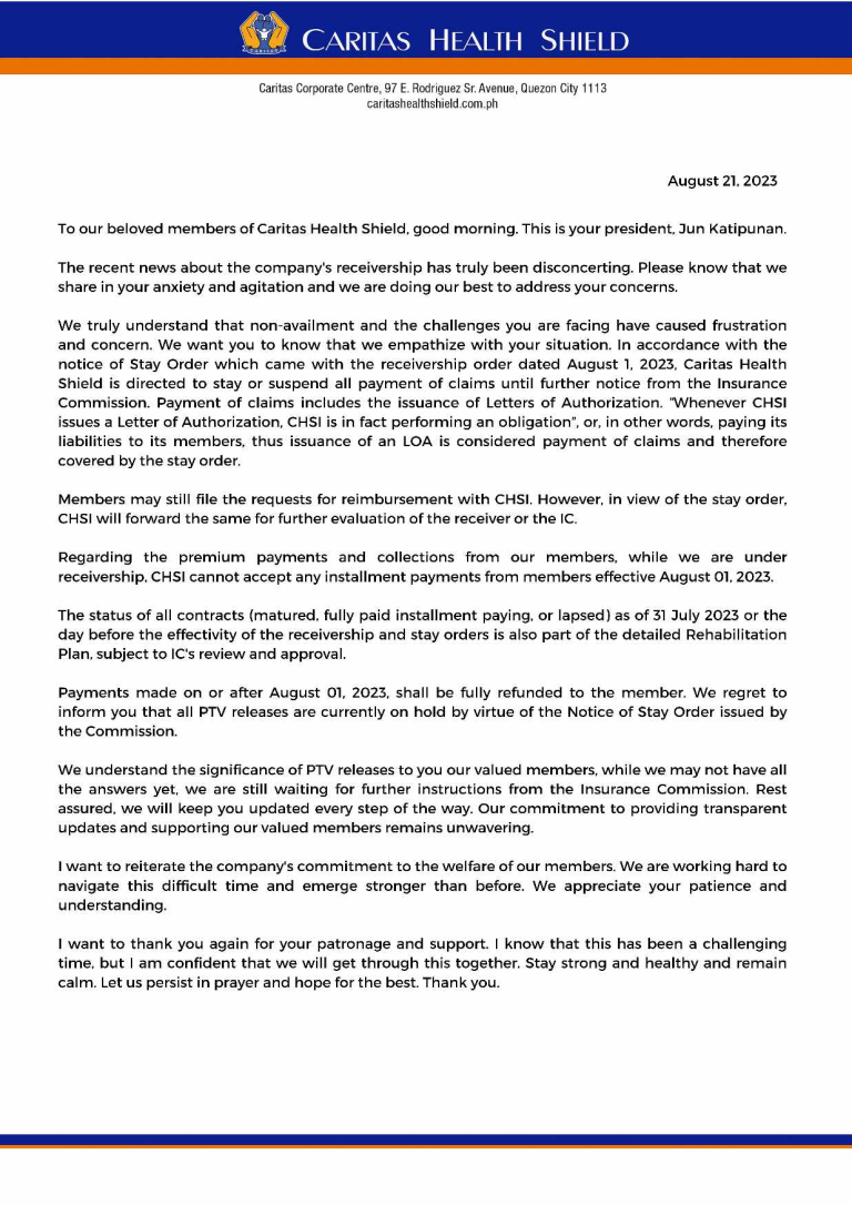 Caritas Health Shield policyholders await information amid receivership ...