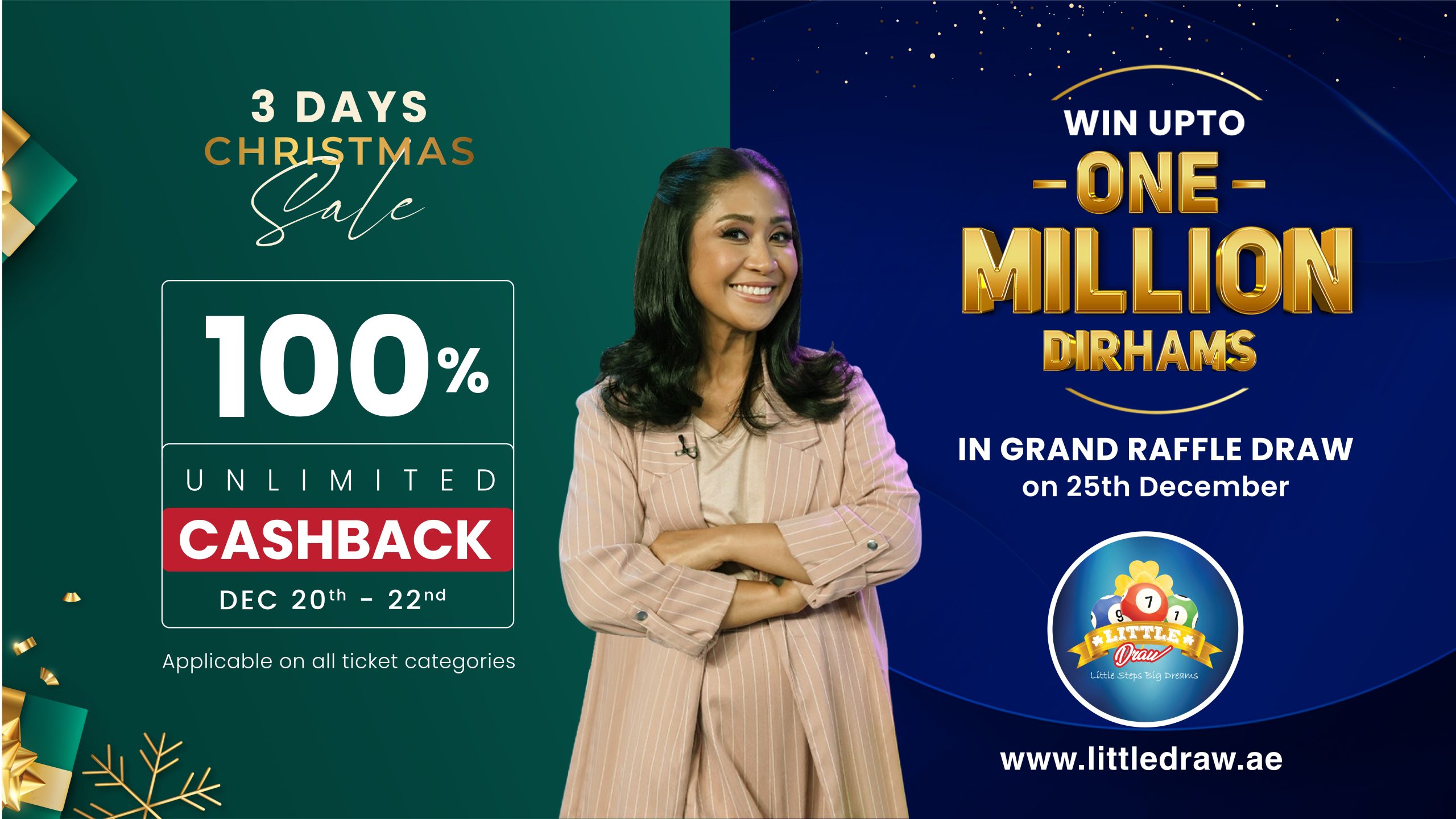 Celebrate Christmas with Little Draw: Up to AED1 million cash, 100% ...