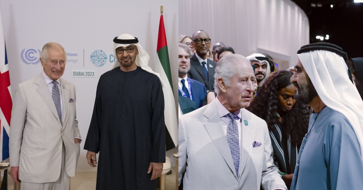 King Charles III meets with UAE President, Dubai Ruler at COP28 in ...