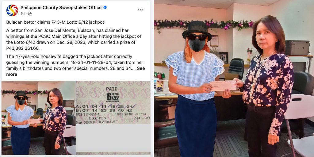 PCSO apologizes for editing photo of lotto winner - The Filipino Times