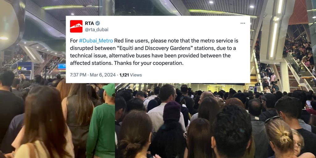 Technical issue disrupts Dubai Metro Red Line service, alternative bus ...