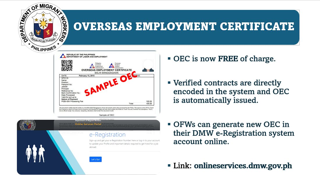 OECs for OFWs in the UAE now free, says DMW at the 10th PPIE - The ...