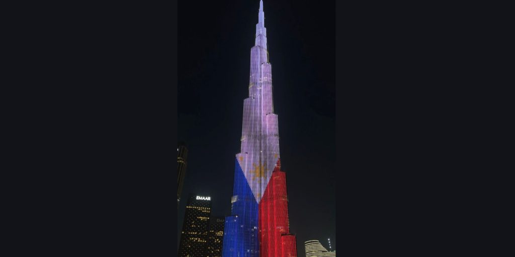 Iconic Burj Khalifa in Dubai lights up PH Flag for Independence Day ...