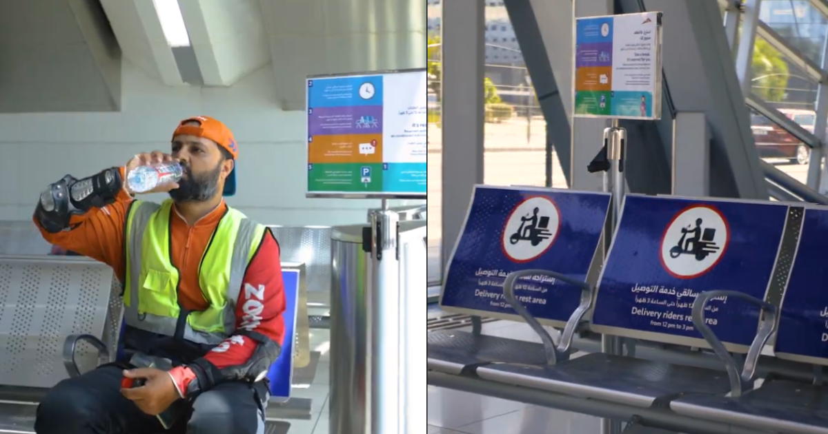 Rest areas for delivery riders introduced at Dubai Metro, bus stations ...