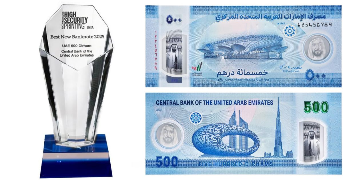 UAE's AED 500 paper bill recognized as 'Best New Banknote Issue' for ...