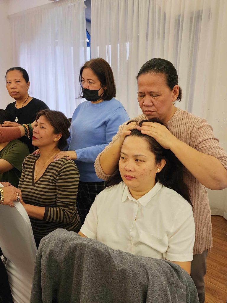 OFWs participate in skills training for massage therapy - The Filipino ...