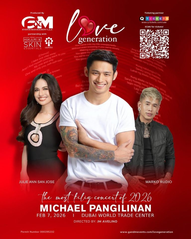 OPM artist Michael Pangilinan leads LOVE GENERATION concert in Dubai ...